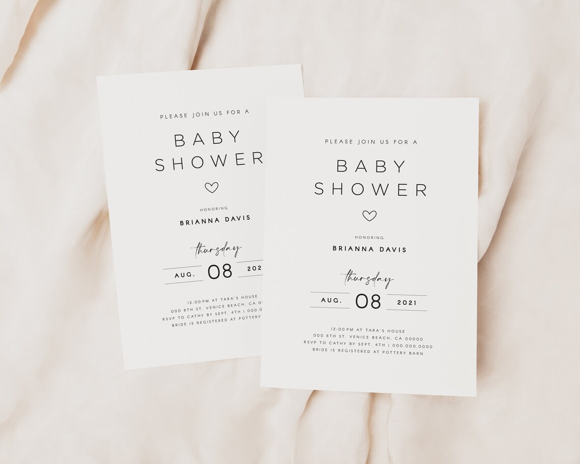 Printable Baby Shower Invitation Simple Baby Shower - Etsy