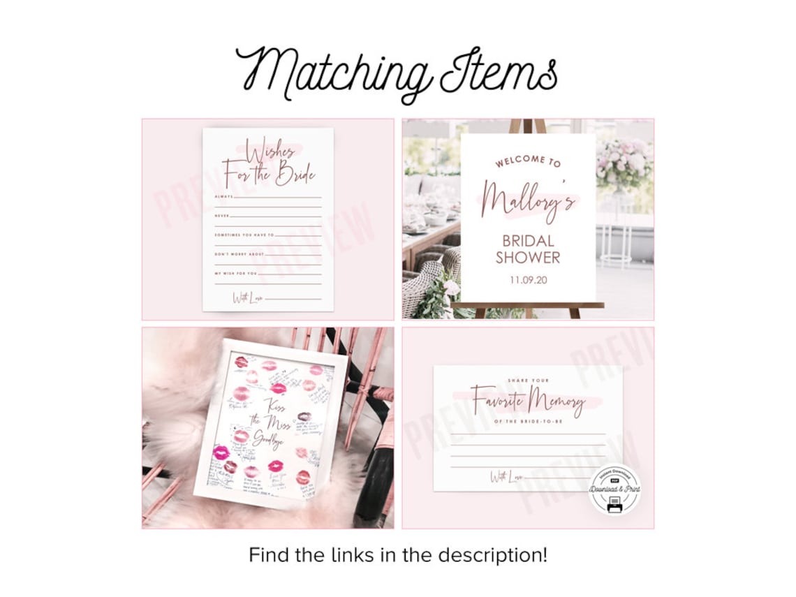 Printable Kiss the Miss Goodbye Sign INSTANT DOWNLOAD - Etsy