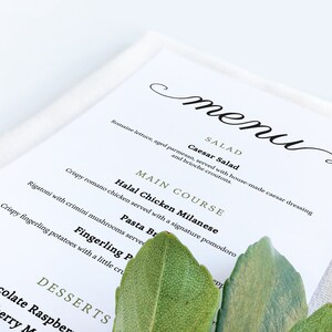 Wedding Menu + Name Tag Place Setting (twine Included for Tying) - Etsy