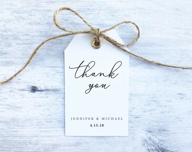 Wedding Favor Tags Detailed With Brass Rivets, Personalized Wedding ...