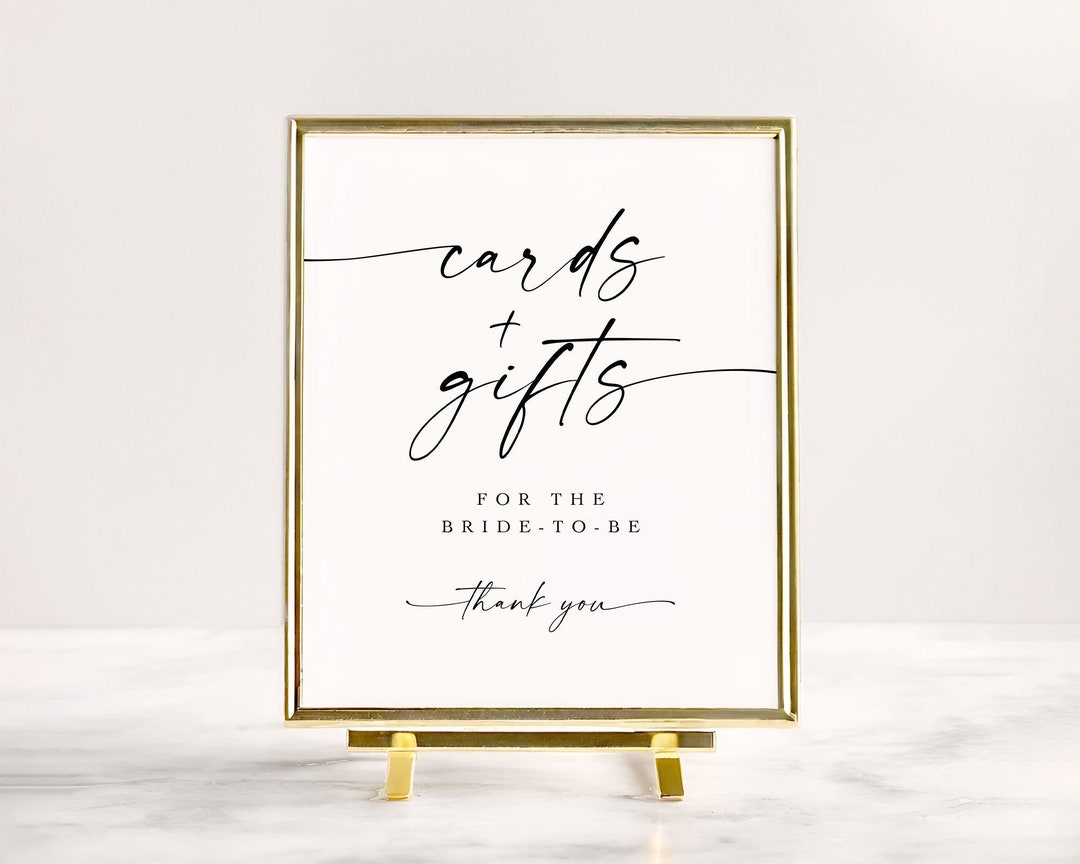Bridal Shower Cards & Gifts Table Sign, Minimalist Bridal Shower Decor ...