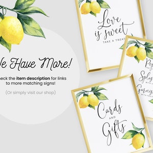 Printable Lemon Dessert Bar Table Signage, Bridal Shower Dessert Sign ...