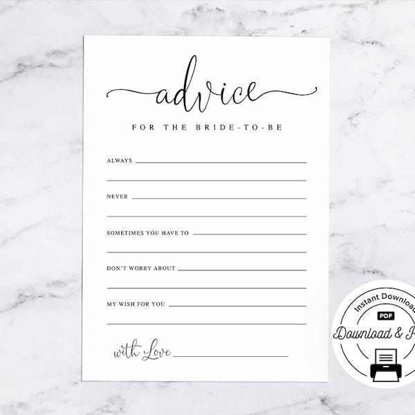 Advice for the Bride - Etsy