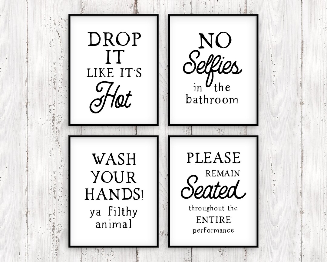 Funny Bathroom Wall Decor, Funny Bathroom Signs, Wall Decor for ...