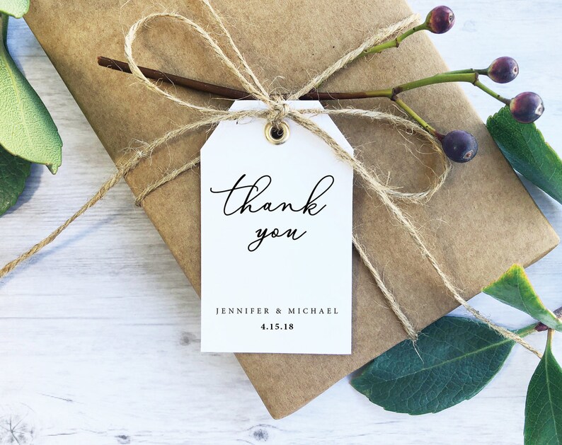 Wedding Favor Tags Detailed With Brass Rivets, Personalized Wedding ...