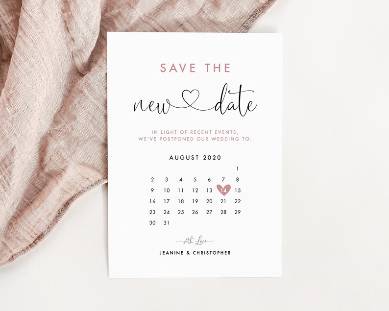 Printable Save the New Date Announcement New Plan Same Vows - Etsy
