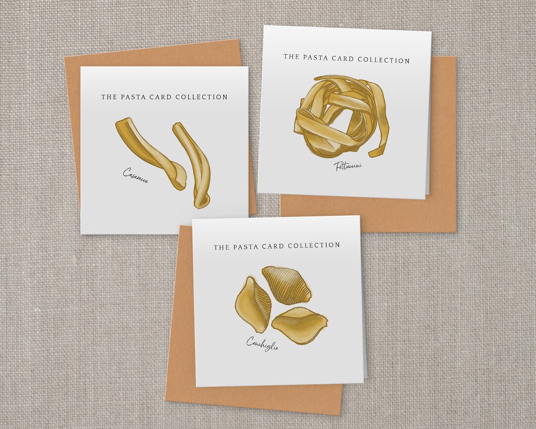 Pasta Cards Set, Blank Note Cards With Craft Envelopes - Etsy