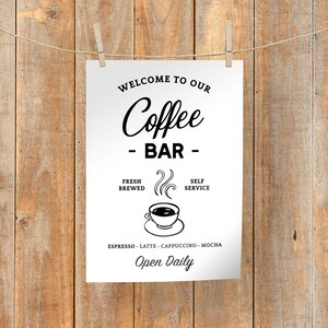 Printable Minimalist Vintage Coffee Sign, Coffee Bar Sign Printable ...