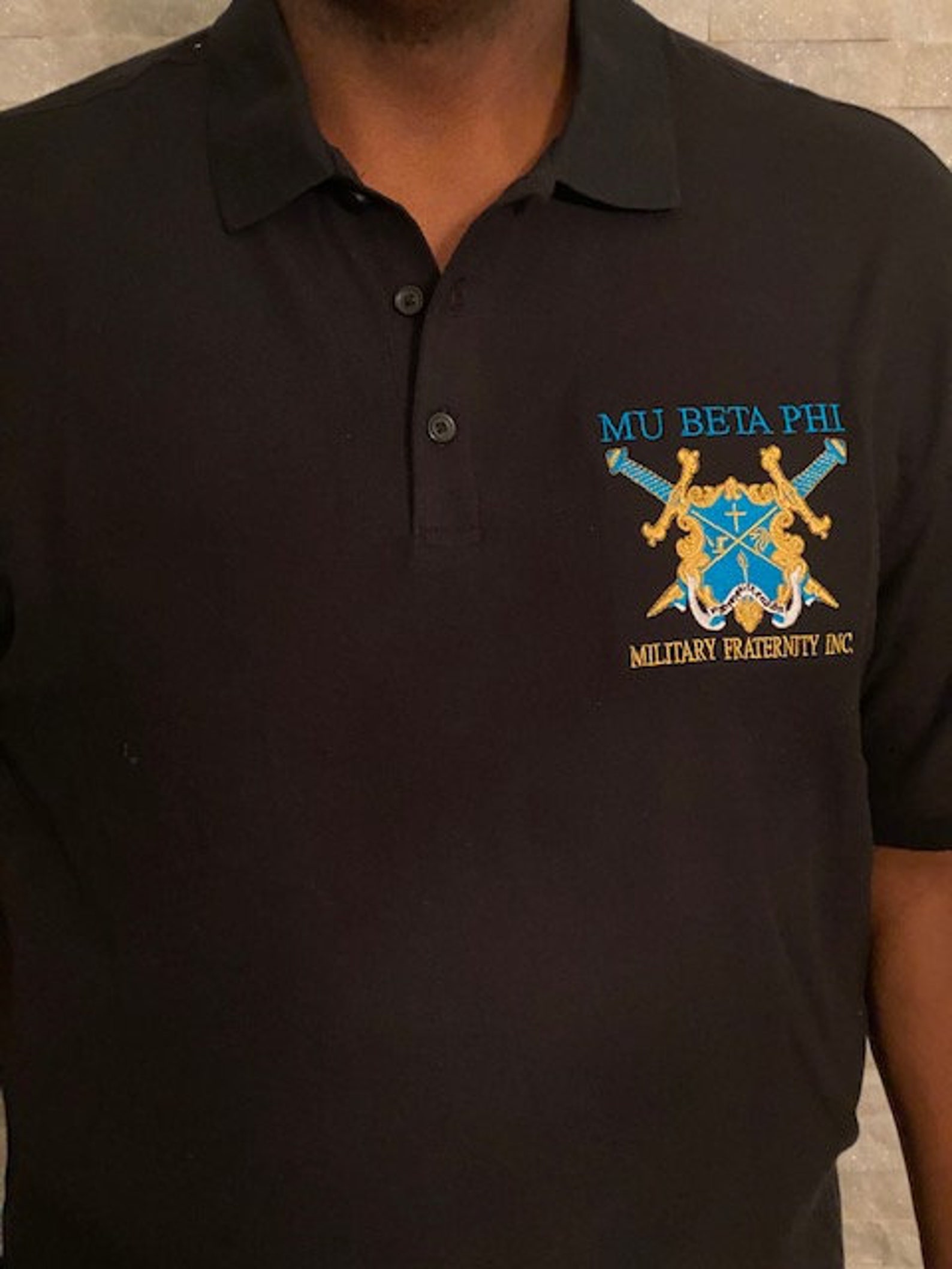 Mu Beta Phi Military Fraternity Black Polo Shirt | Etsy