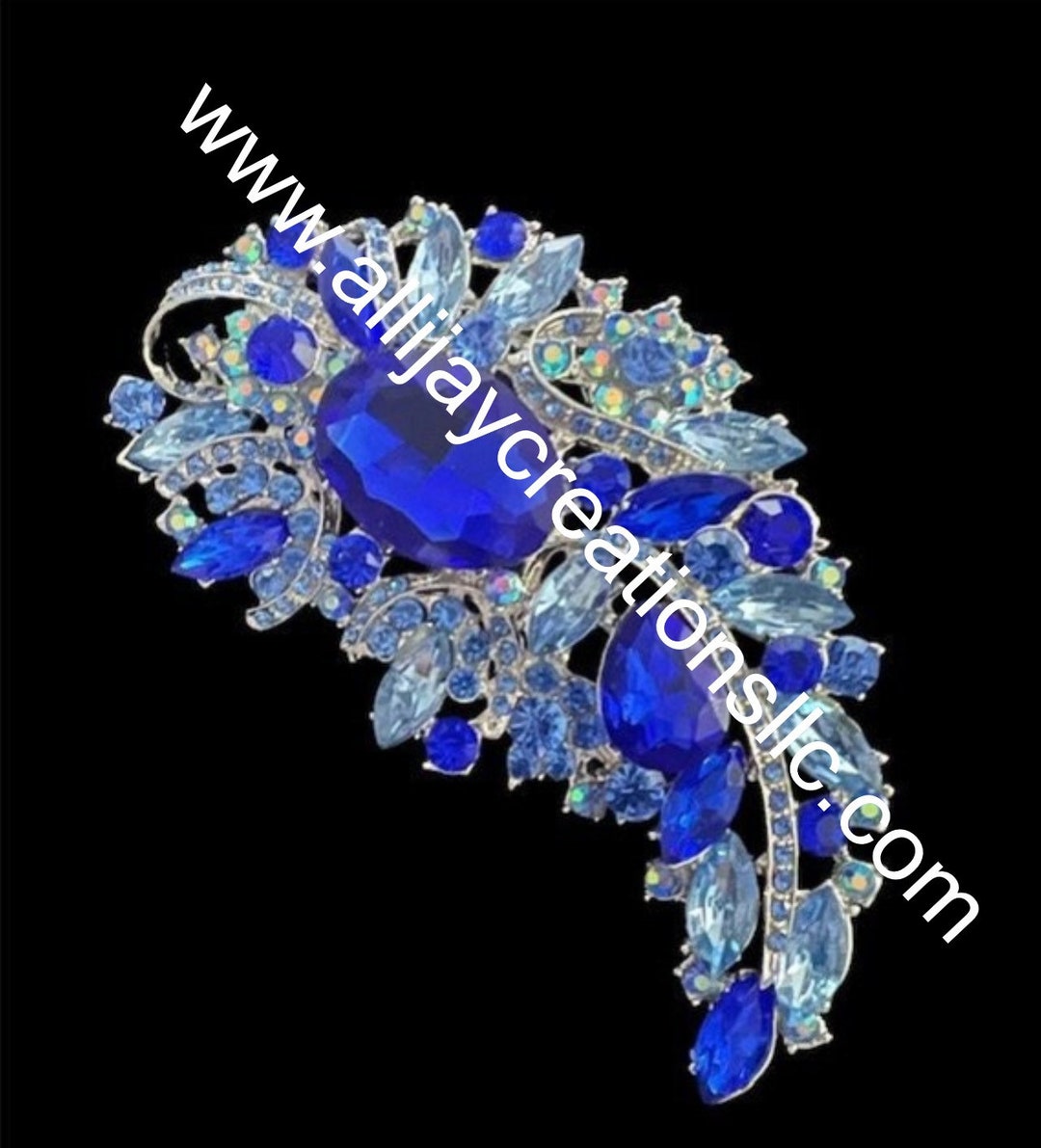 Light Blue & Royal Blue Brooch - Etsy