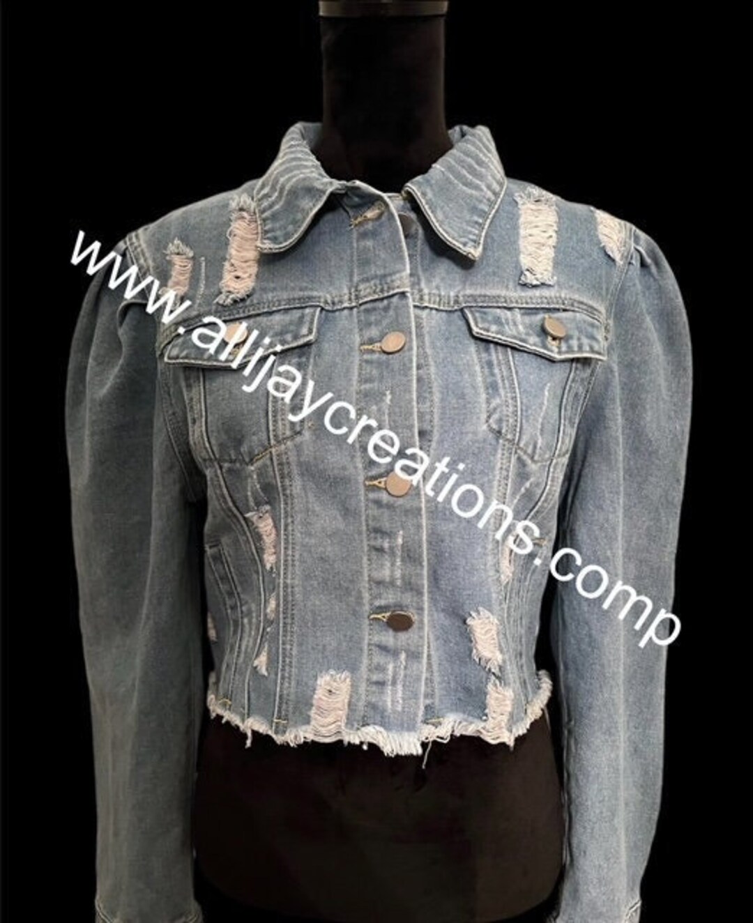 Phi Nu Alpha Puff Sleeve Denim Jacket - Etsy