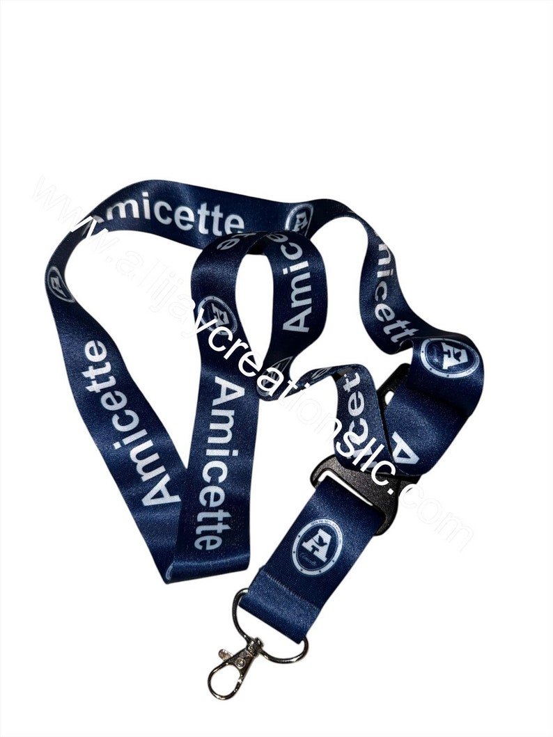 Amicette Blue and White Logo Lanyard - Etsy