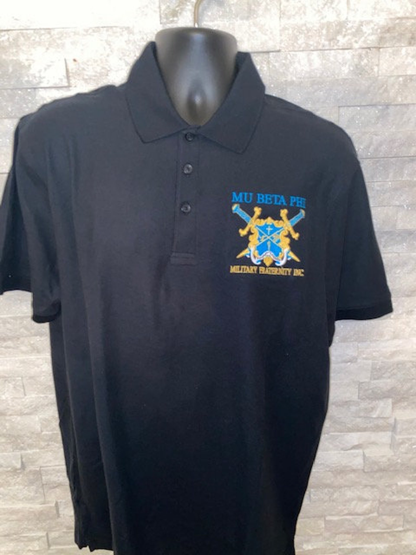 Mu Beta Phi Military Fraternity Black Polo Shirt | Etsy