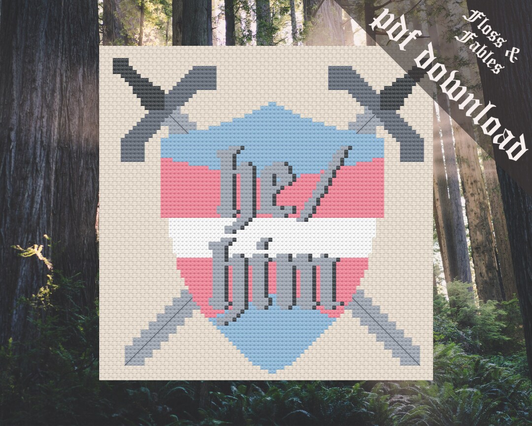 Transgender Pride Sword and Shield Cross Stitch Pdf Pattern, Trans, He ...