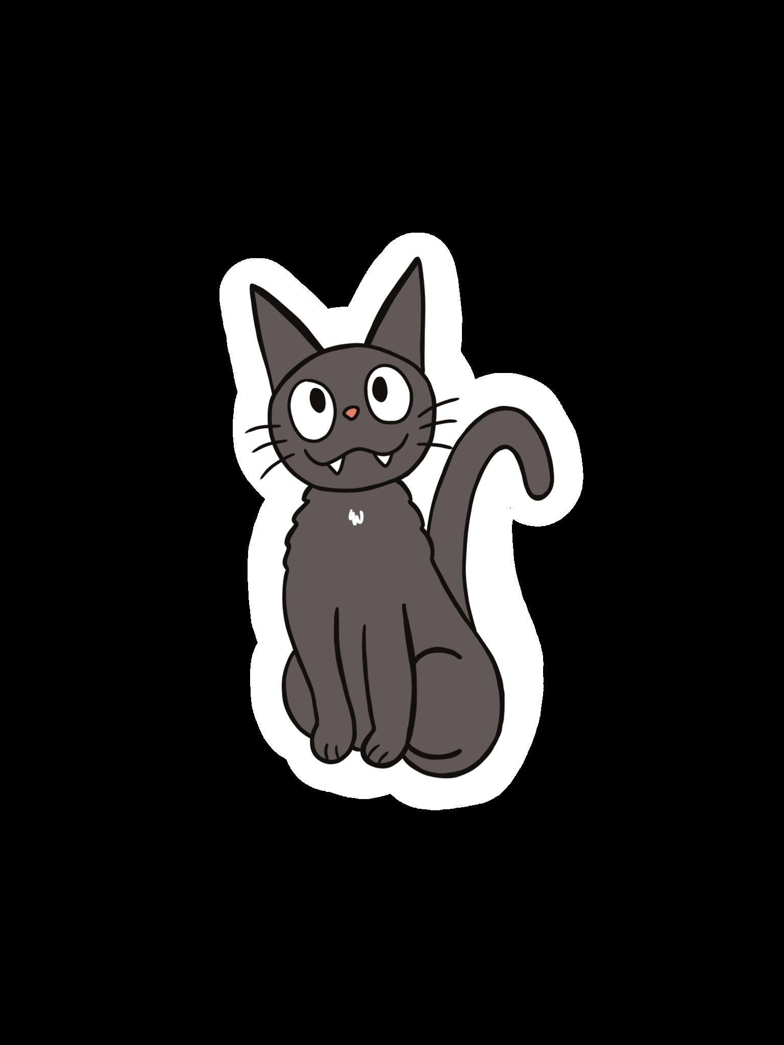 Black Cat Sticker Sticker Jiji Cat Inspired - Etsy