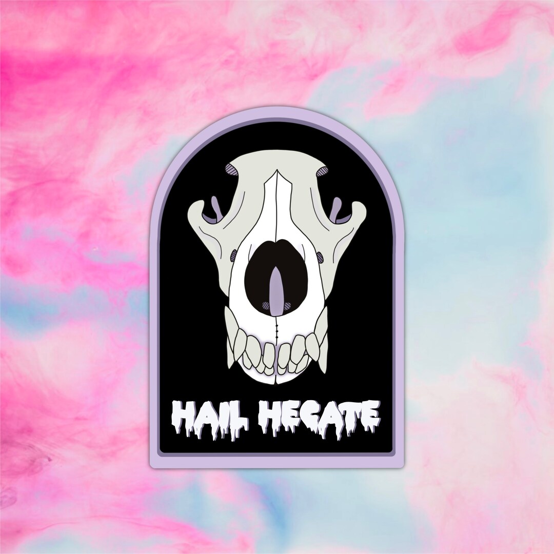 Hail Hecate Witchcraft Goddess Wolf Skull Sticker Hekate Sticker - Etsy