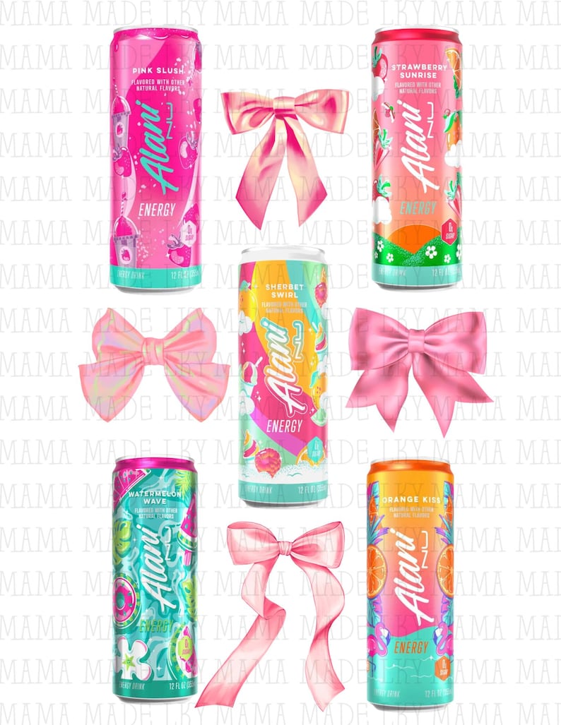 Alani, Alani Nu, Energy Drink, Summer, Drink, Coquette, Bows, Png, Svg ...