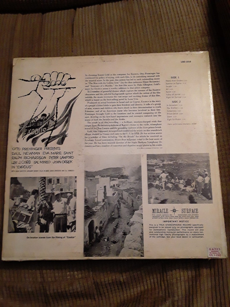 Exodus Soundtrack From the Ernest Gold Film - Etsy