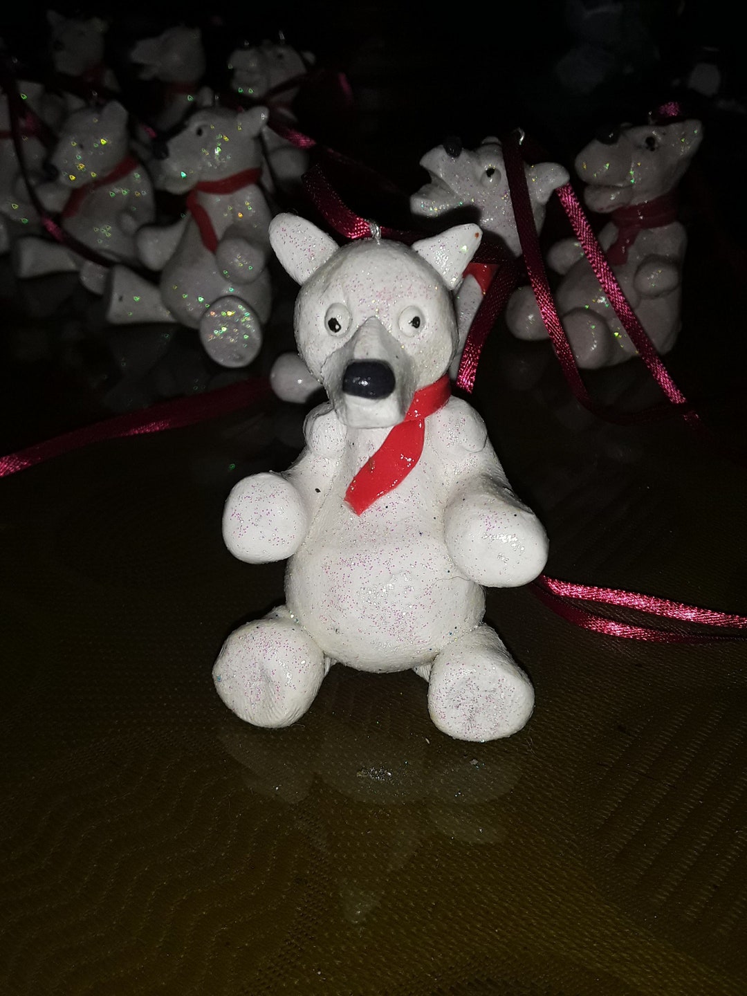 Handcrafted Christmas Polar Bear Ornaments / Polar Bear Decorations ...