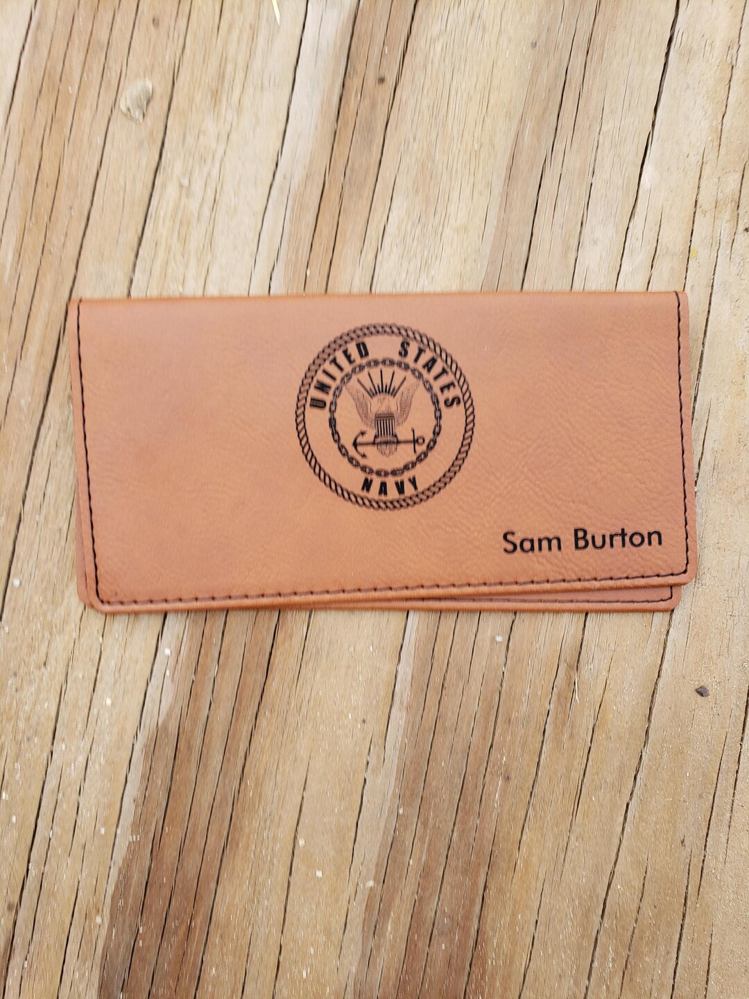 Engraved Military Checkbook Cover: Army, Navy Retirement Gift - Etsy