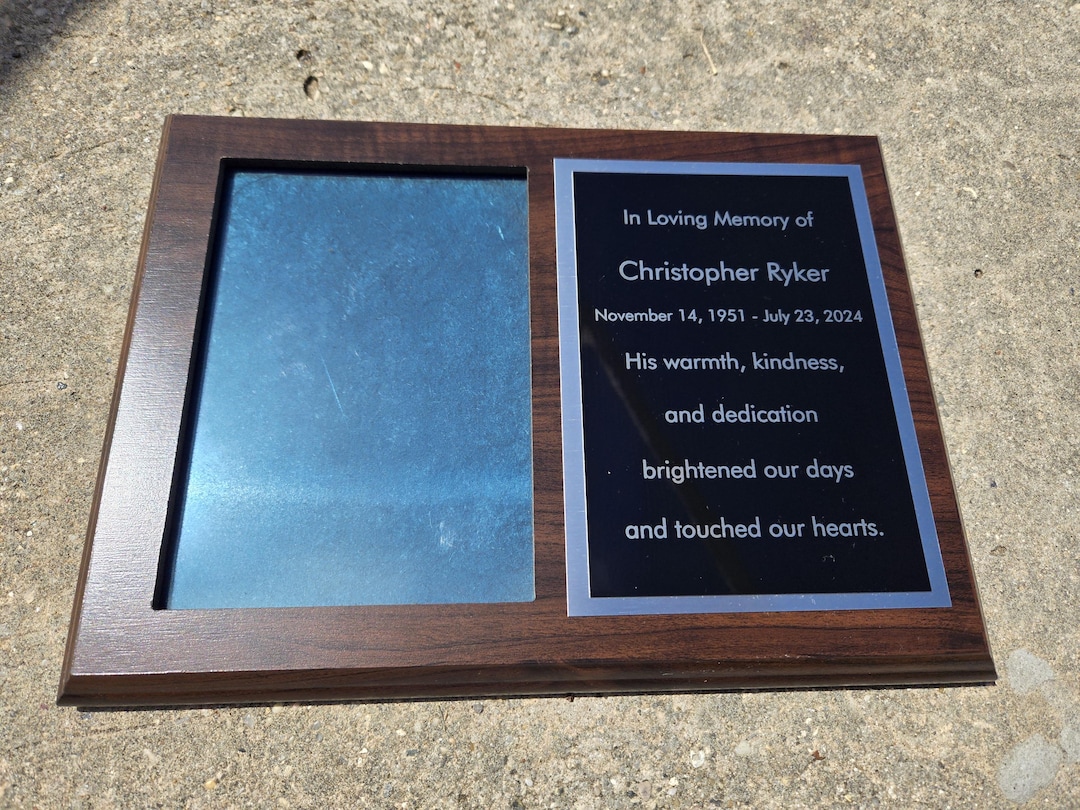 Picture Frame Plaque, Memorial Photo Plaque, Thank You Plaque ...