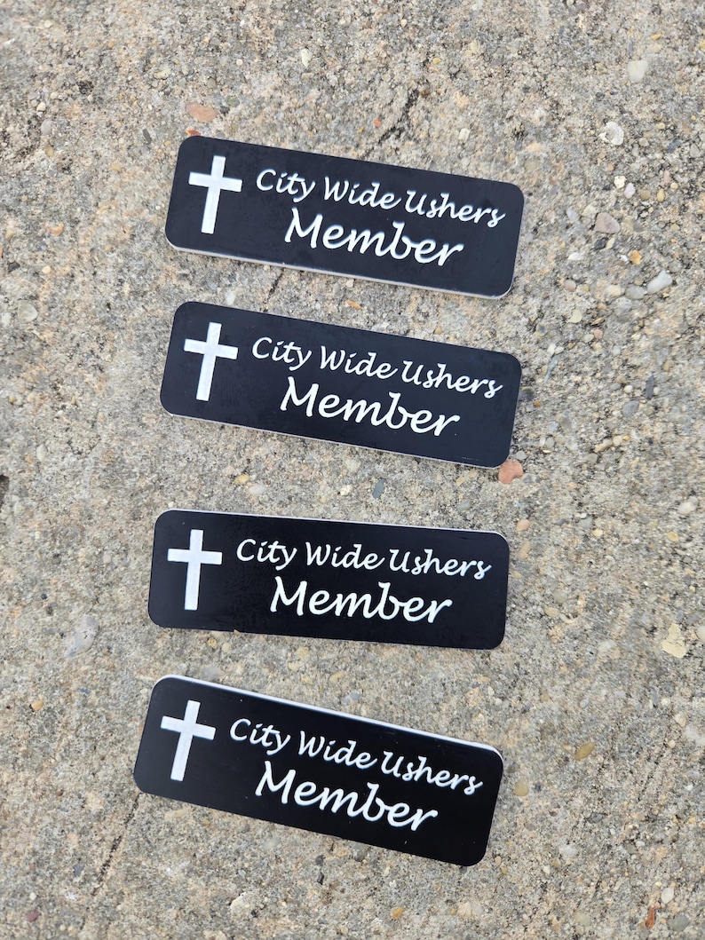 Custom Church Staff Name Tags, Engraved Ministry & Usher Badges - Etsy