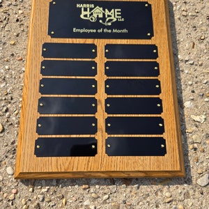 Custom Perpetual Plaque, Employee of the Month Award, 12-plate Annual ...