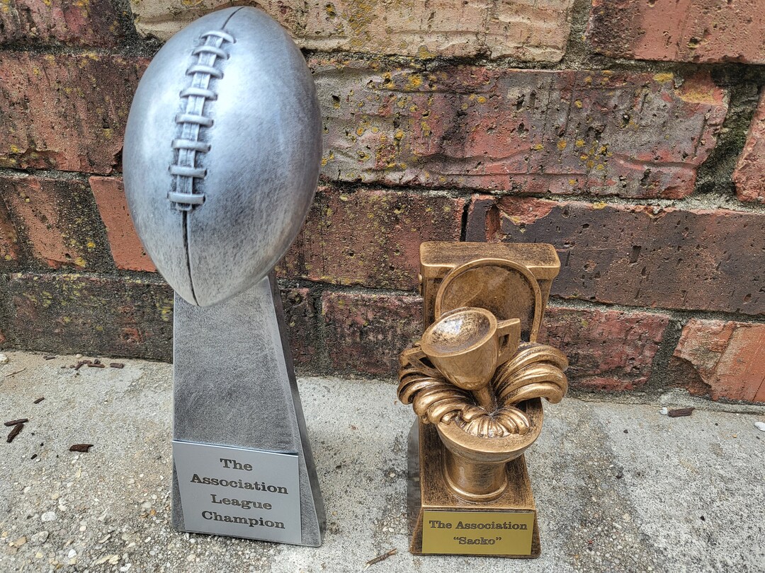Set of 2 Fantasy Football Trophies, Champion Cup & Loser Toilet Bowl ...