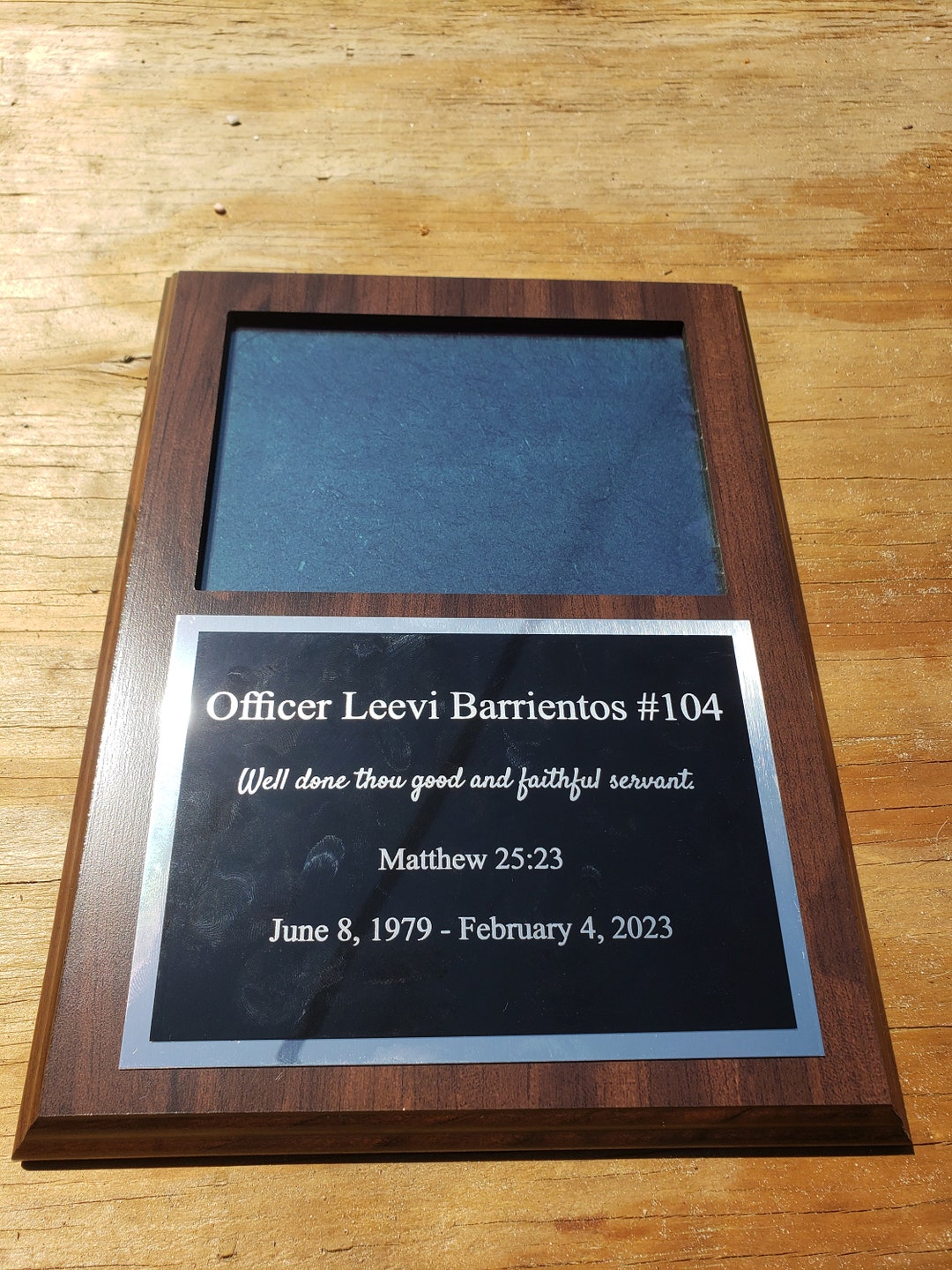 Picture Frame Plaque Memorial Photo Plaque Thank You Plaque - Etsy