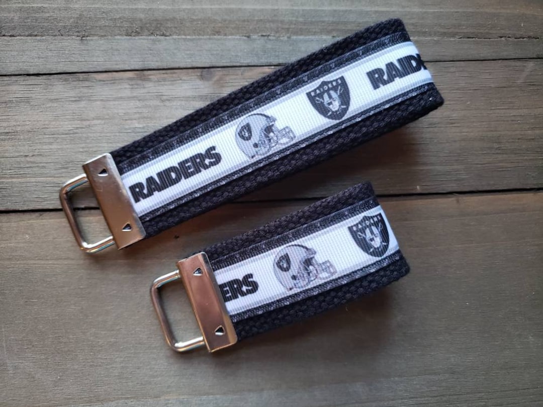Las Vegas Raiders Keychain / Wristlet / Ribbon Keychain / Ribbon Keyfob ...