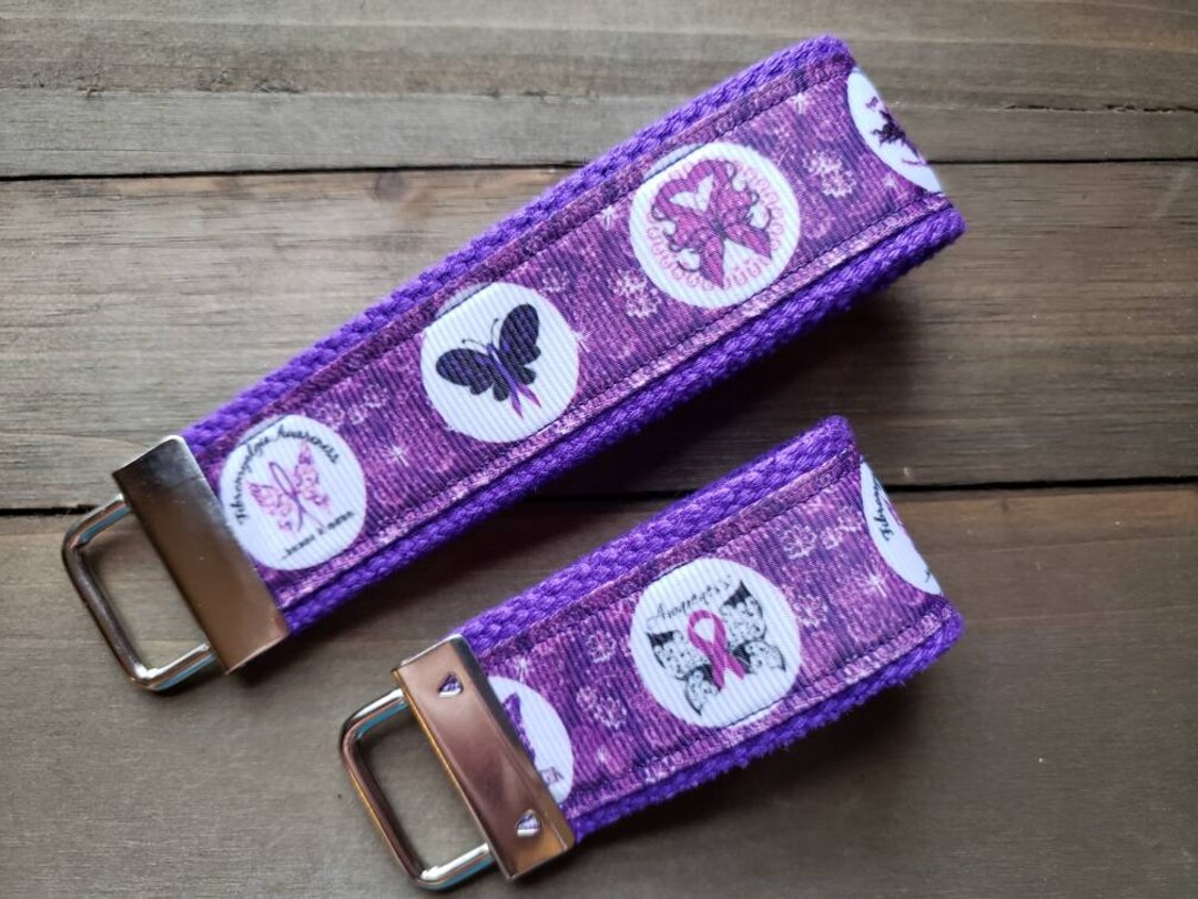 Fibromyalgia Awareness Keychain / Ribbon Keychain / Ribbon Keyfob ...