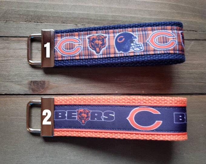 Chicago Bears Keychain / Wristlet / Ribbon Keychain / Ribbon Keyfob ...