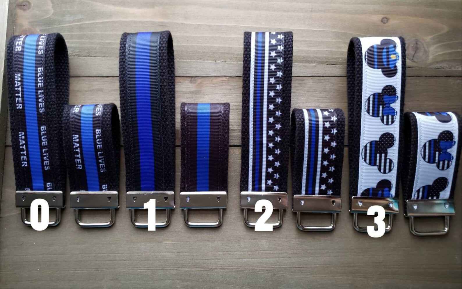 Thin Blue Line, Police & Fire Keychain / Ribbon Keychain / Ribbon ...