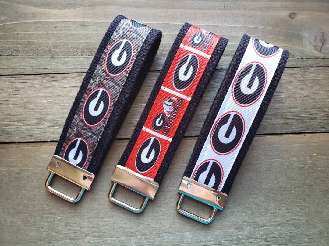 Georgia Bulldogs Keychain / Wristlet / Ribbon Keychain / Ribbon Keyfob ...