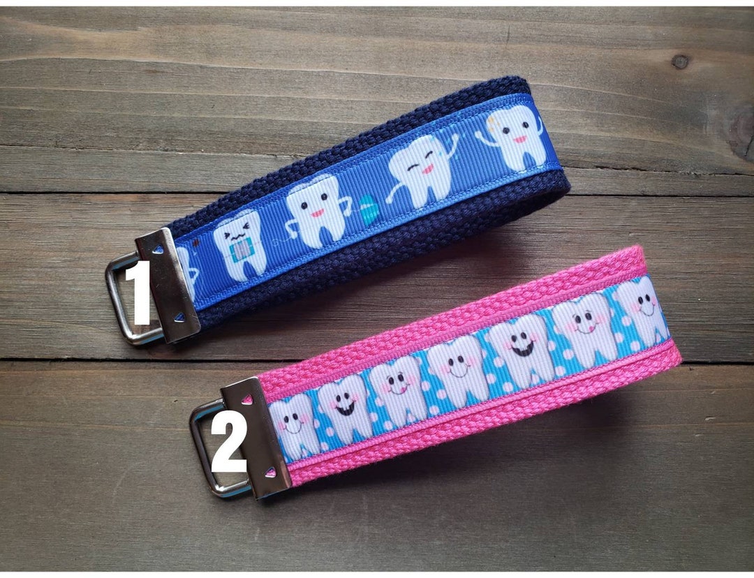 Teeth Keychain / Dental Keychain / Wristlet Keychain / Ribbon Keychain ...