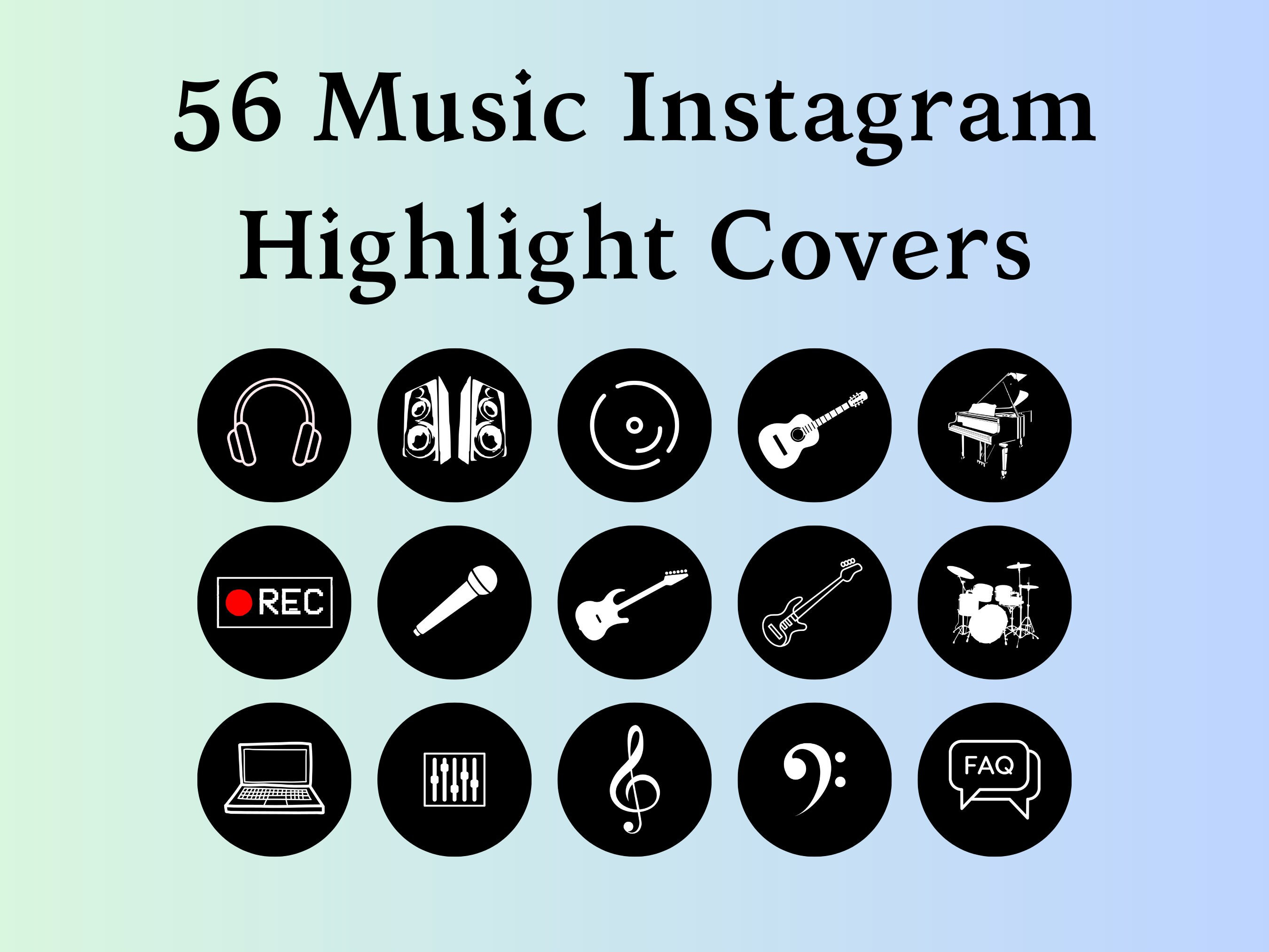 Music Instagram Highlight Covers | Musician Branding | Instant Download ...