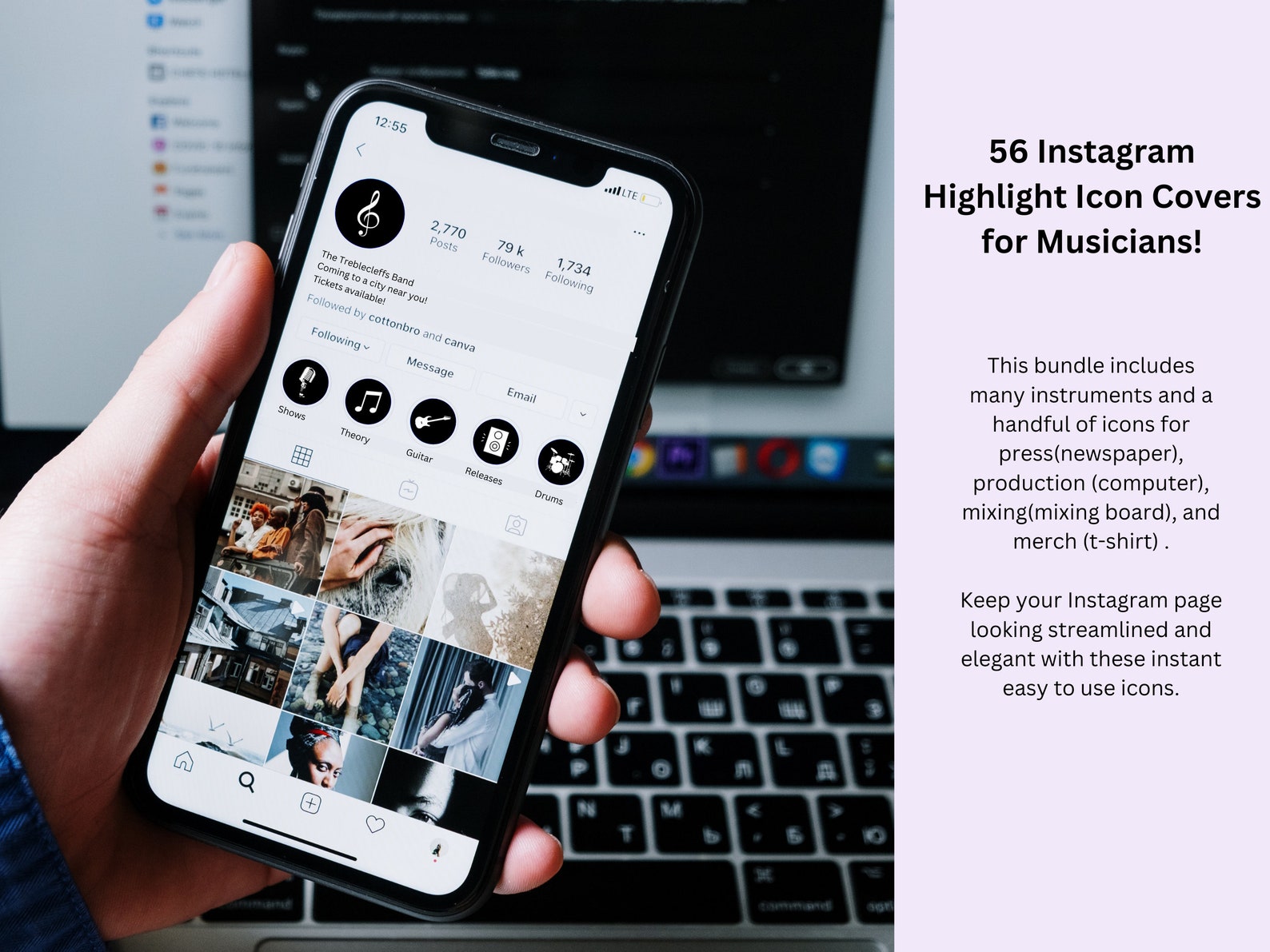 Music Instagram Highlight Covers | Musician Branding | Instant Download ...