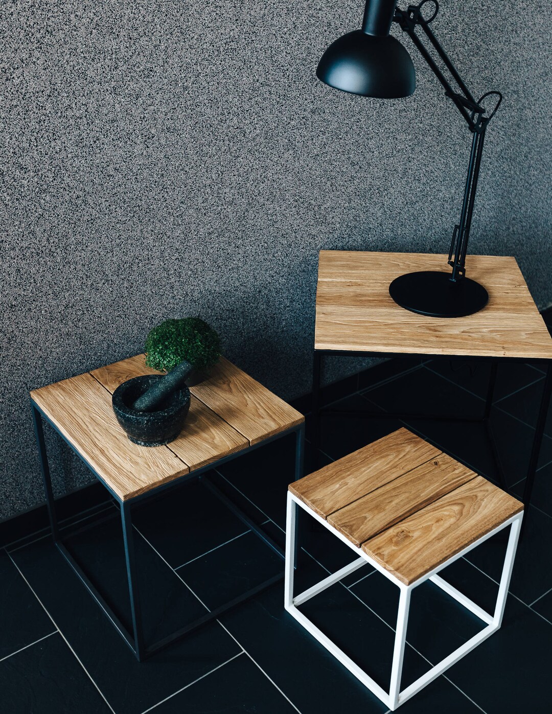 Set of 3 Cube Furniture, Side Table, Bedside Table, Nightstand, Coffee ...