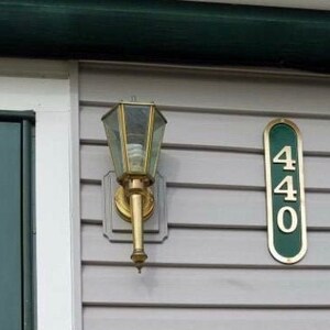 Custom Brass Vertical House Numbers, Traditional Arch House Number Sign ...