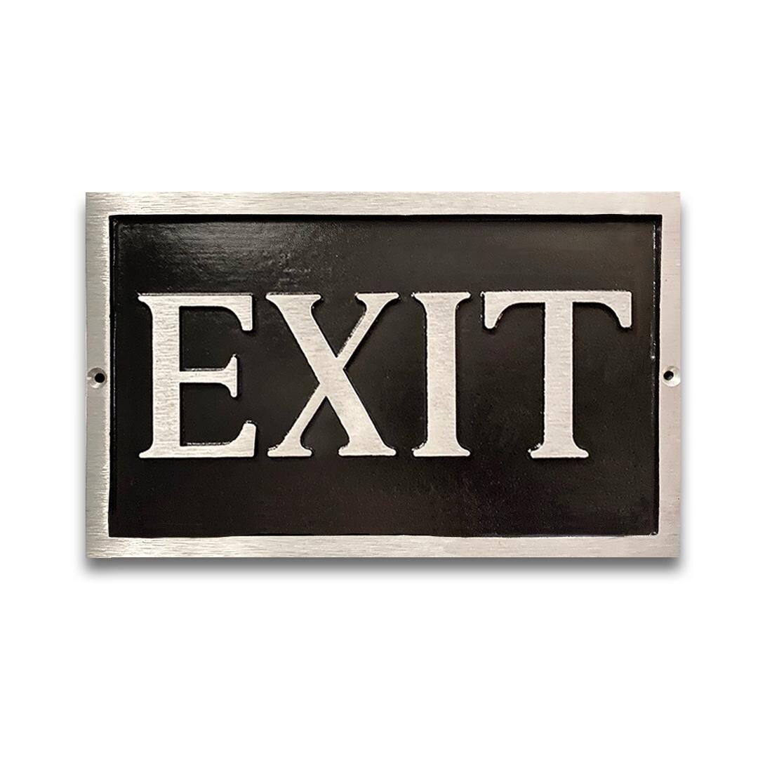Exit Door or Wall Sign, Modern Series, Aluminum Sign 11 1/2" X 1/2" X 7 ...