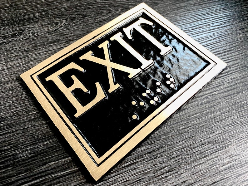Exit: Door or Wall Sign Contemporary Series Brass Sign With - Etsy