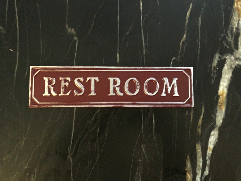 Restroom: Rustic Farmhouse Series, Aluminum Sign 9 5/8" X 3/16" X 2 3/8 ...