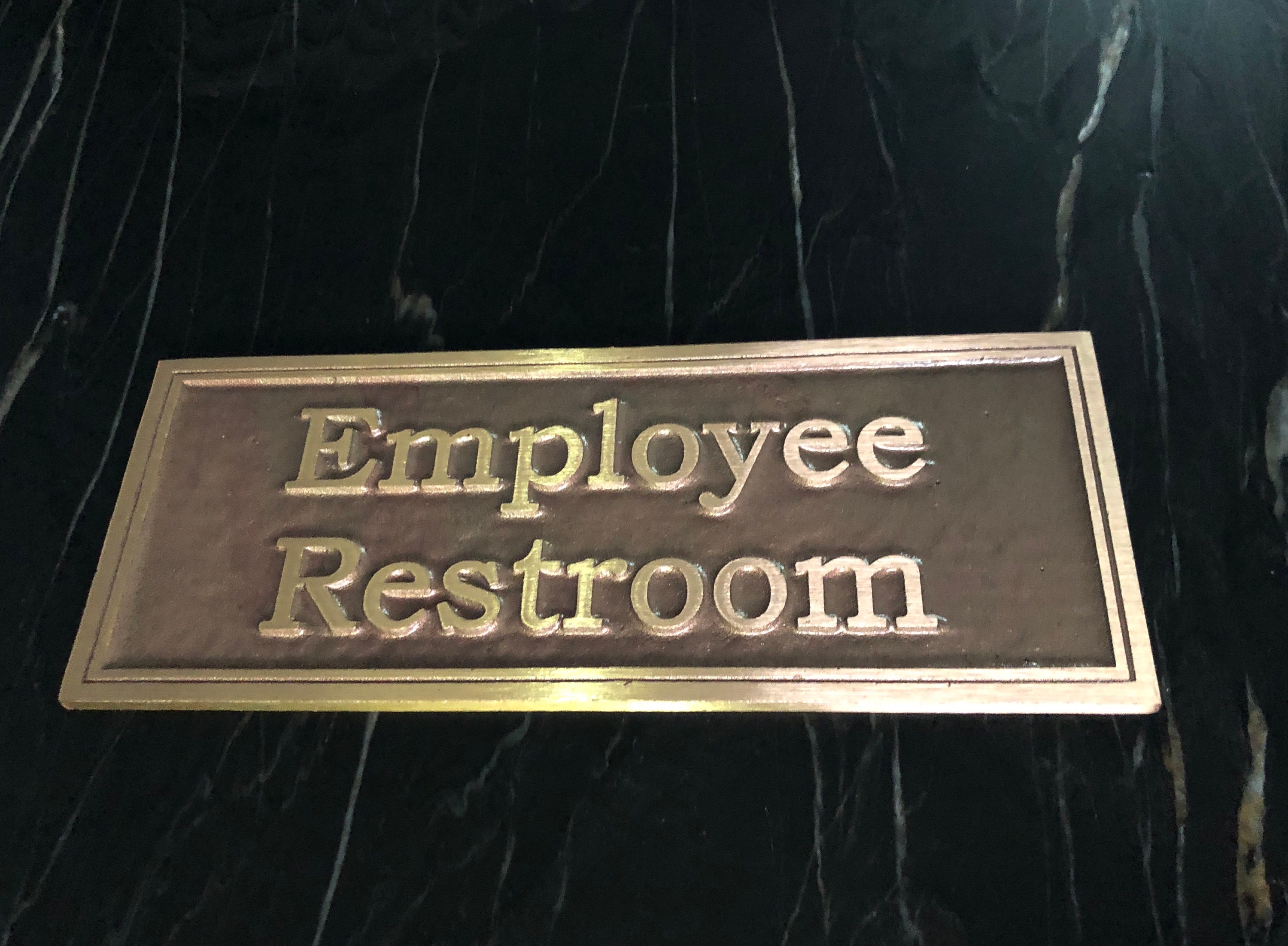 Employee Restroom: Door or Wall Sign Pure Brass Sign 10 | Etsy