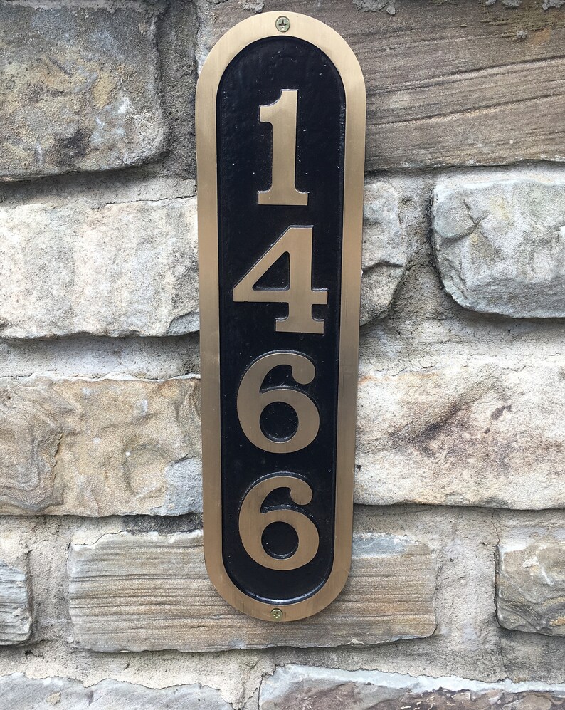 Custom Brass Vertical House Numbers Traditional Arch House - Etsy