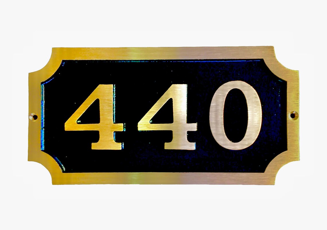 Custom House Number Sign Traditional Solid Brass Horizontal | Etsy