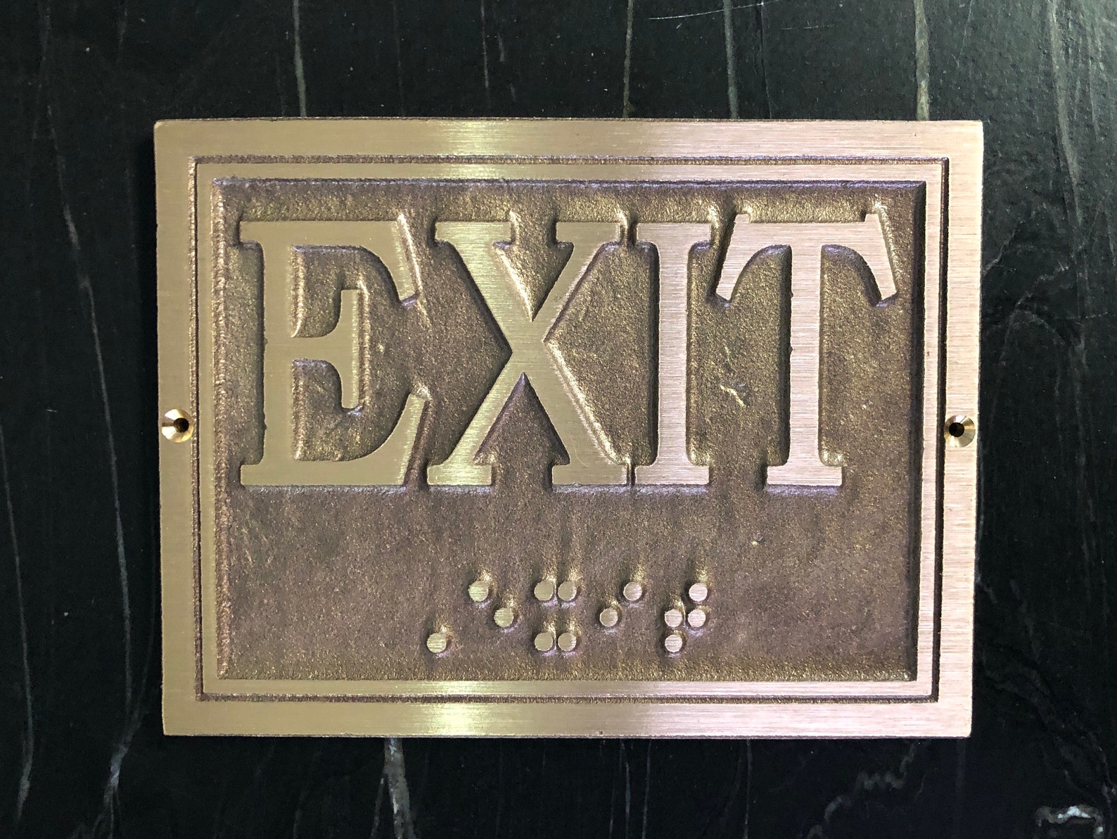 Exit: Door or Wall Sign Contemporary Series Brass Sign With - Etsy