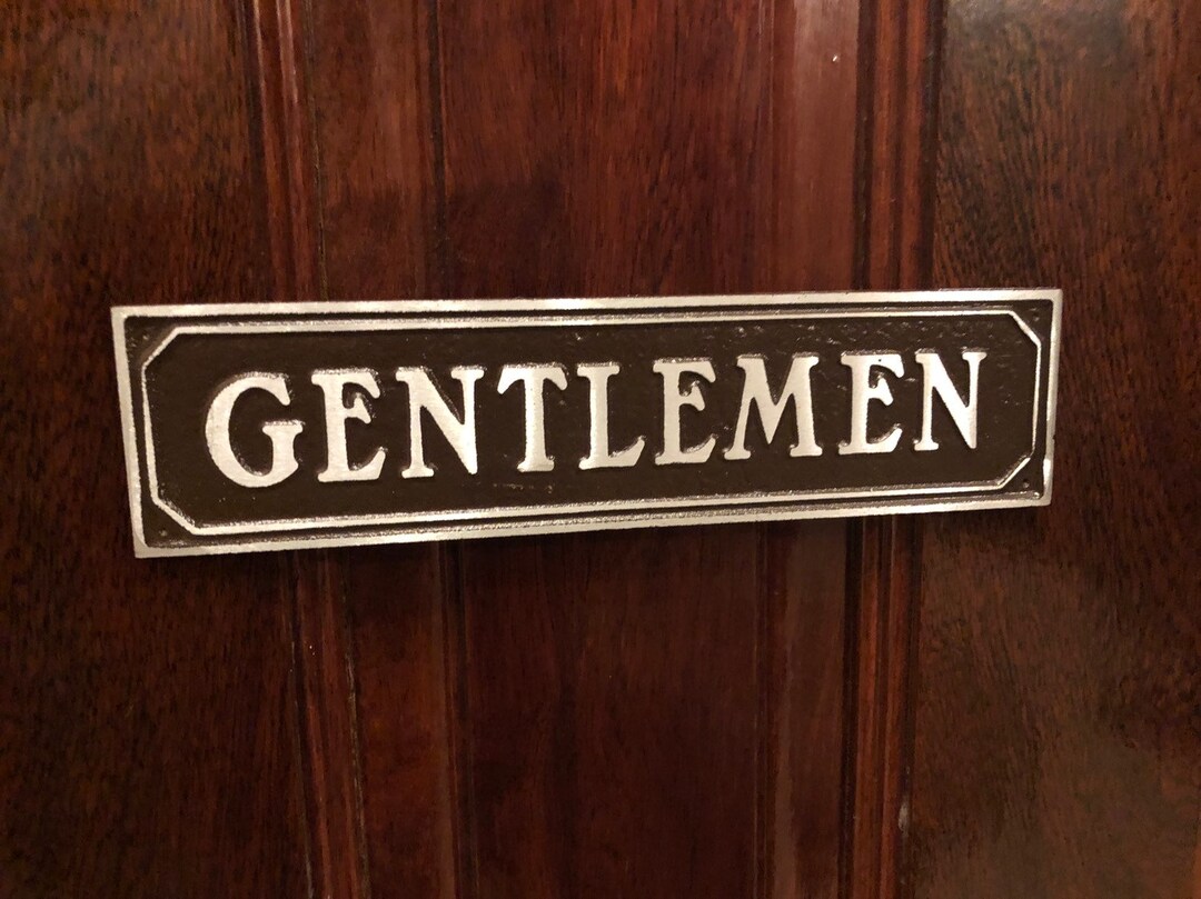 Gentlemen: Public Door Sign, Rustic Farmhouse Series Polished Aluminum ...