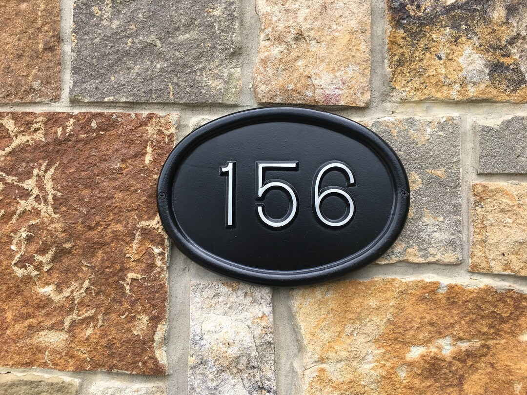 Custom House Numbers: Traditional Albert, 12 3/4" X 9", Oval Aluminum ...