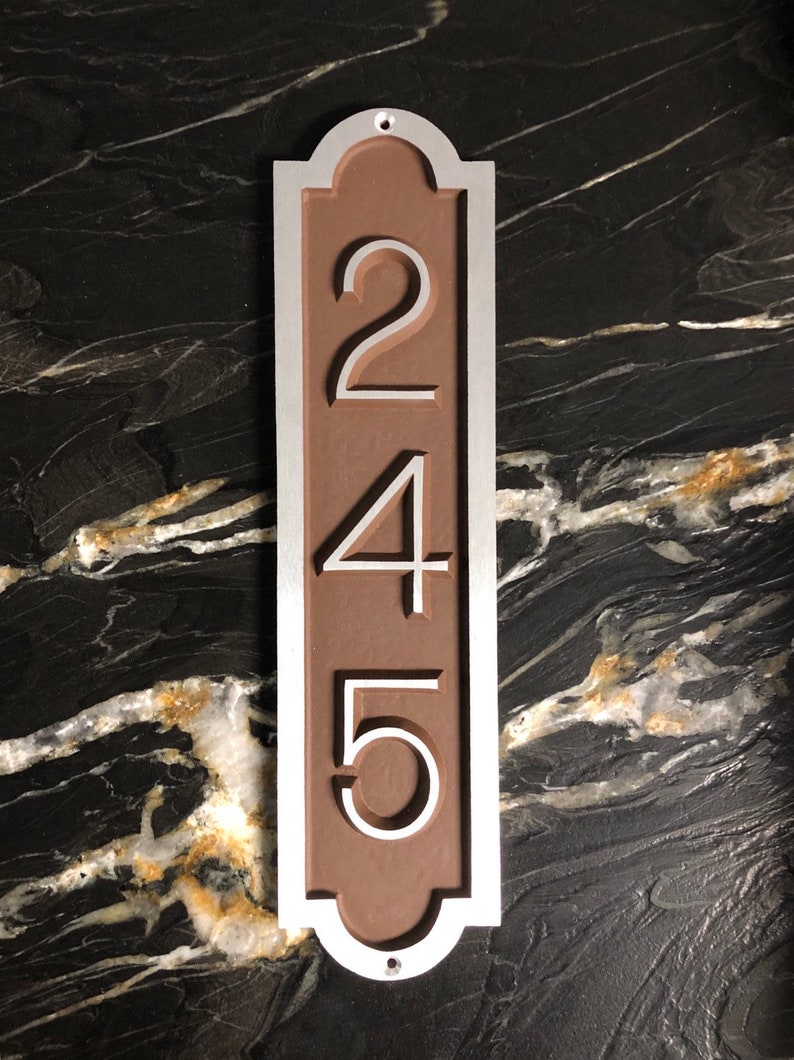 Traditional Aluminum Personalized House Numbers: Vertical - Etsy