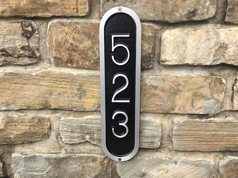 Custom House Numbers: Traditional Vertical Arch Aluminum - Etsy